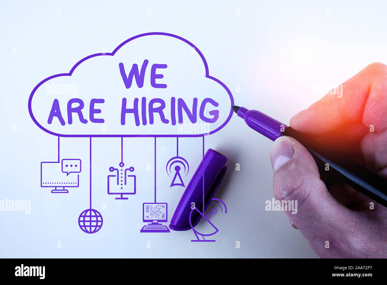 Writing note showing We Are Hiring. Business concept for Workforce ...