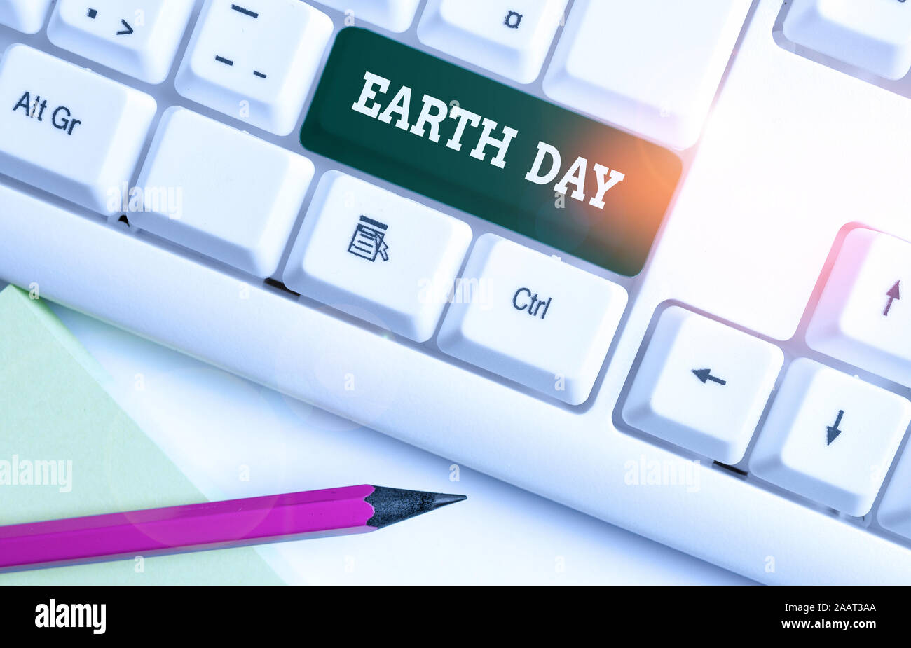 Writing note showing Earth Day. Business concept for Worldwide ...