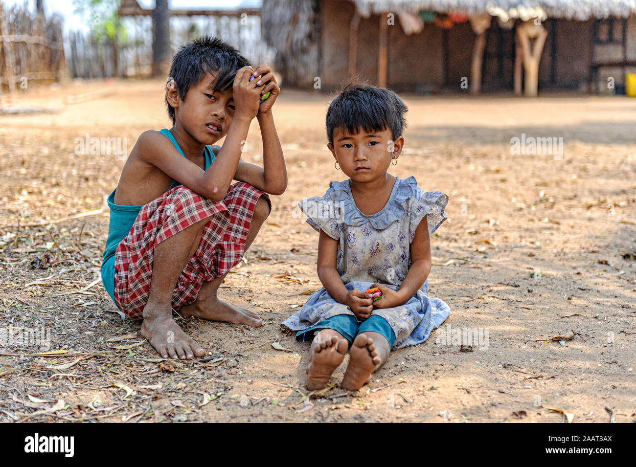 Myanmar burma child poor poverty rural hi-res stock photography and ...