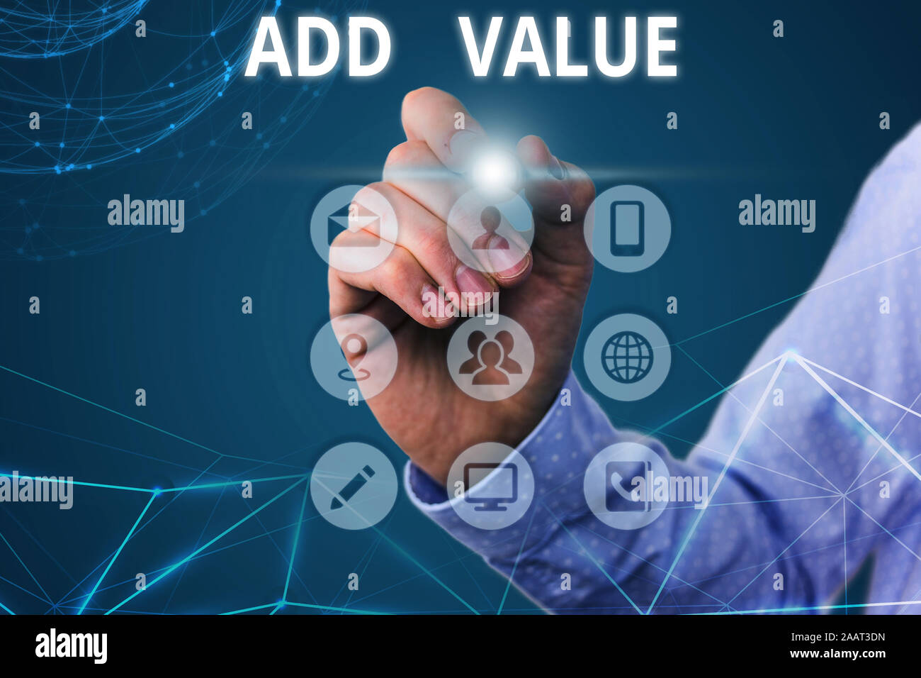 Conceptual hand writing showing Add Value. Concept meaning an ...