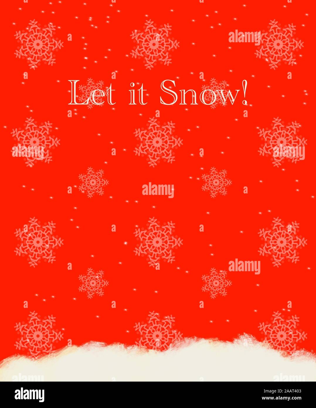Let it Snow White and red illustration Stock Photo - Alamy