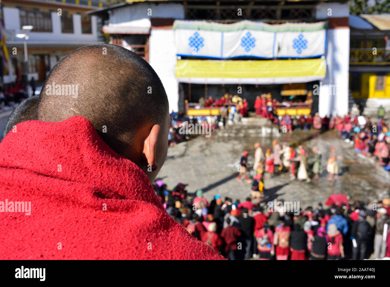 Tawang, Arunachal Pradesh, India, The Buddhist monk looking on the ...