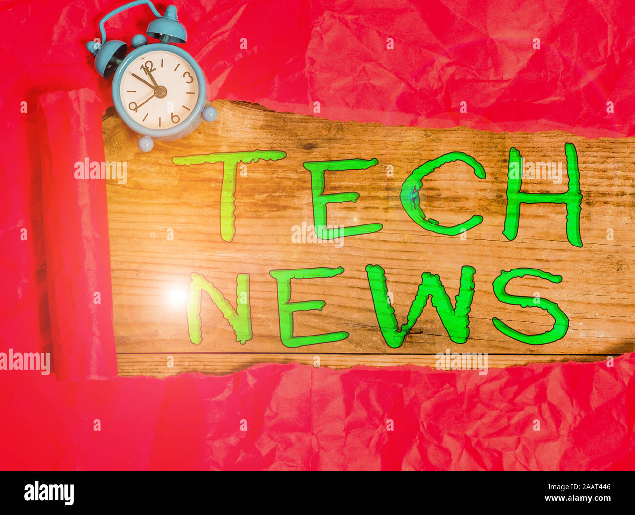Writing note showing Tech News. Business concept for newly received or ...