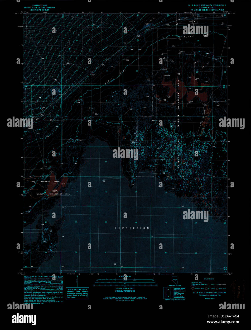 USGS TOPO Map Nevada NV Blue Eagle Springs SW 318165 1990 24000 ...