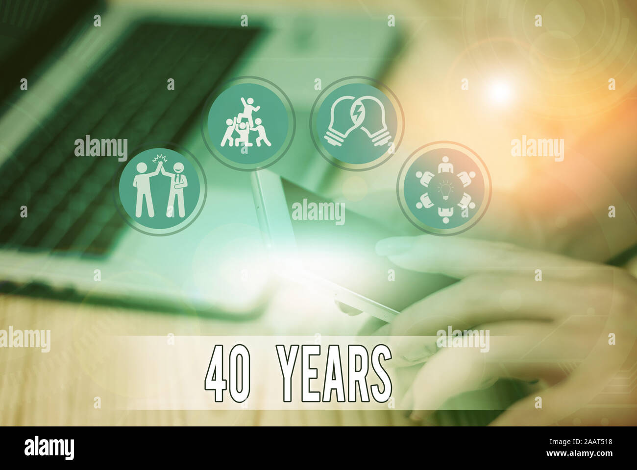 Handwriting text writing 40 Years. Conceptual photo Remembering or ...