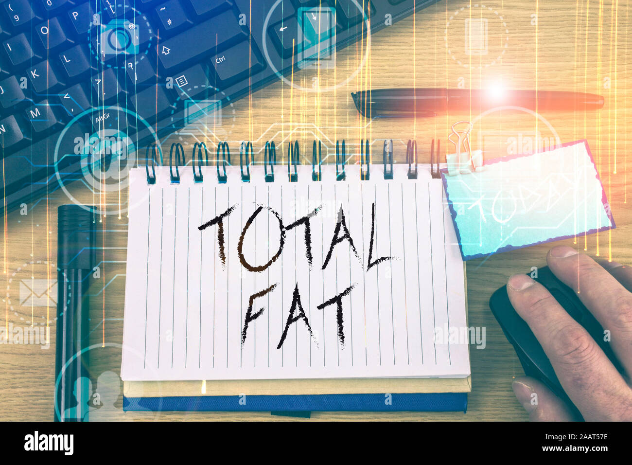 Handwriting text Total Fat. Conceptual photo combined value of the ...