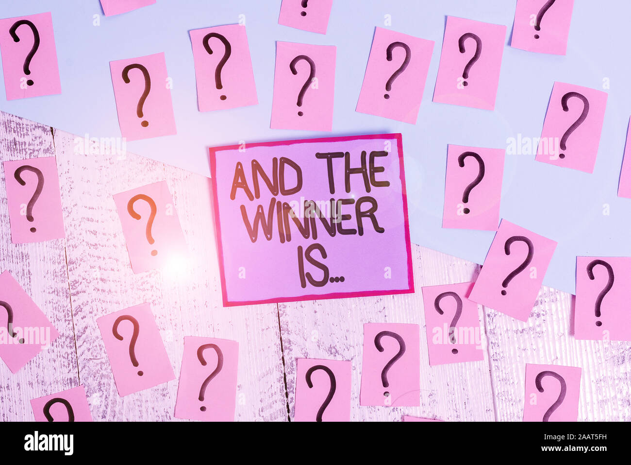 Handwriting text And The Winner Is. Conceptual photo Announcing who the ...