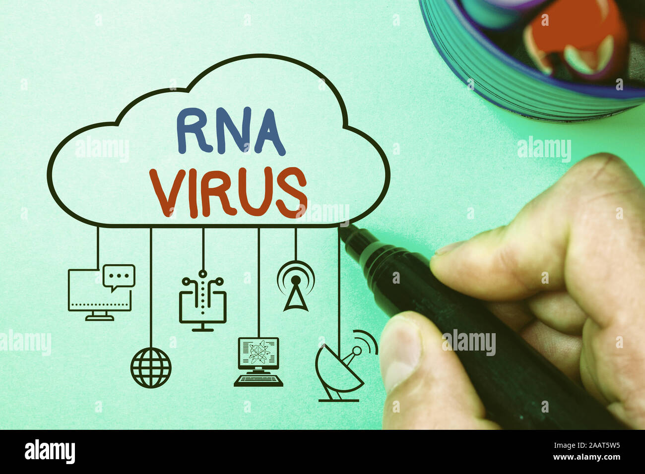 Handwriting text writing Rna Virus. Conceptual photo a virus genetic ...