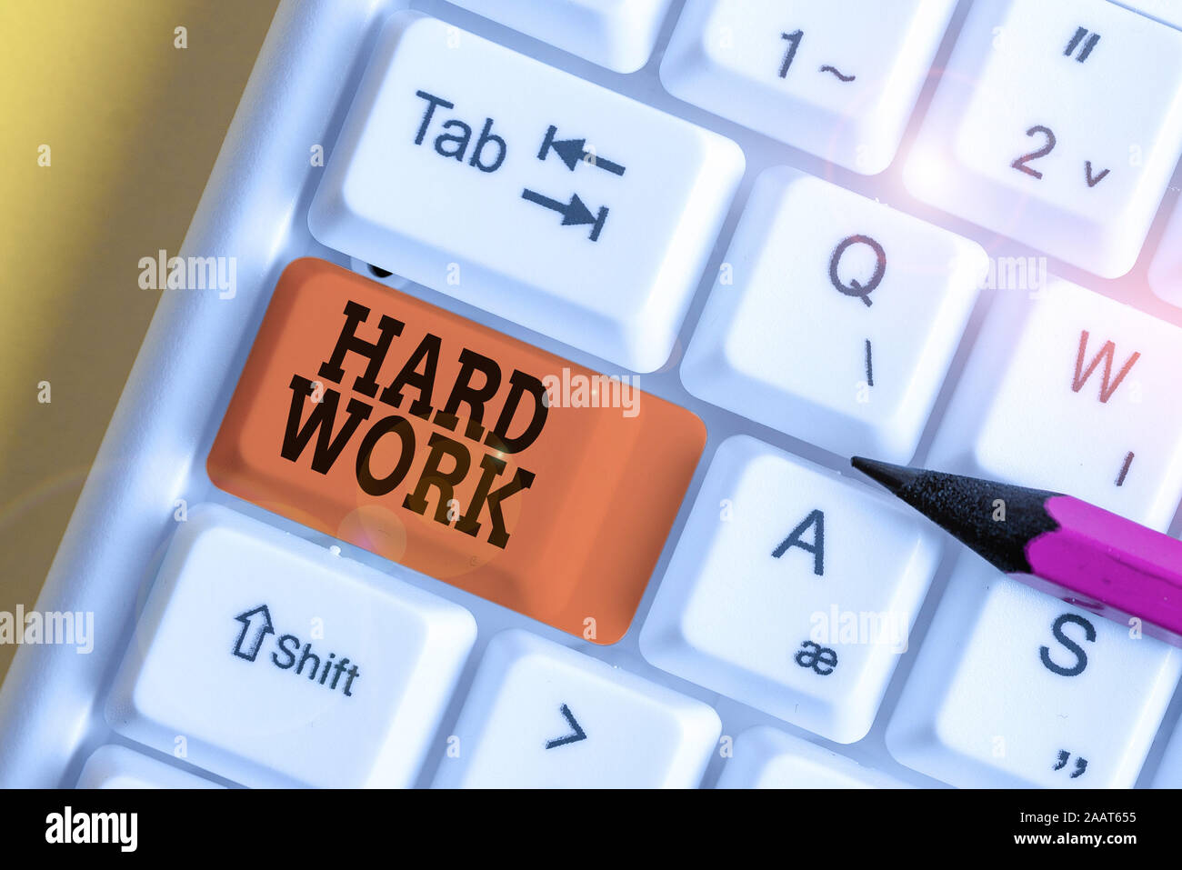Word writing text Hard Work. Business photo showcasing always putting a ...