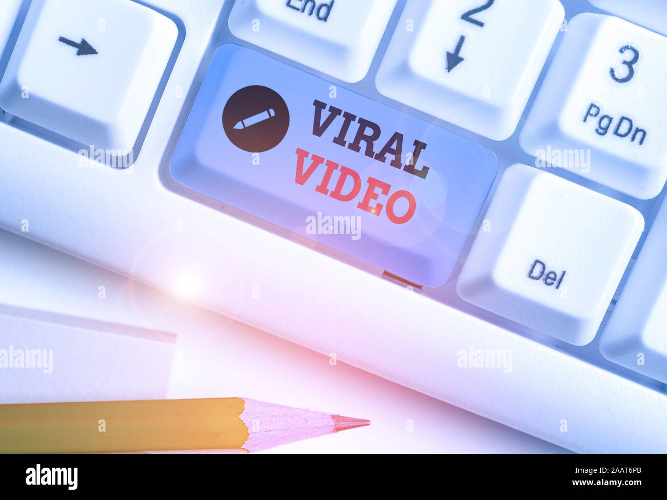 Text sign showing Viral Video. Business photo showcasing the video that ...