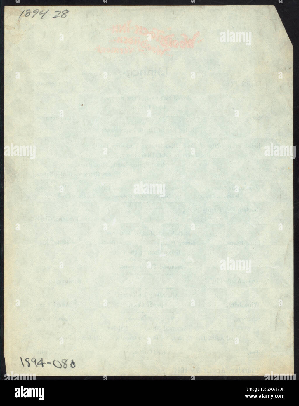 DINNER MENU (held by) WOODSTOCK INN (at) WOODSTOCK, VT (HOT;) 1894-0080 ...