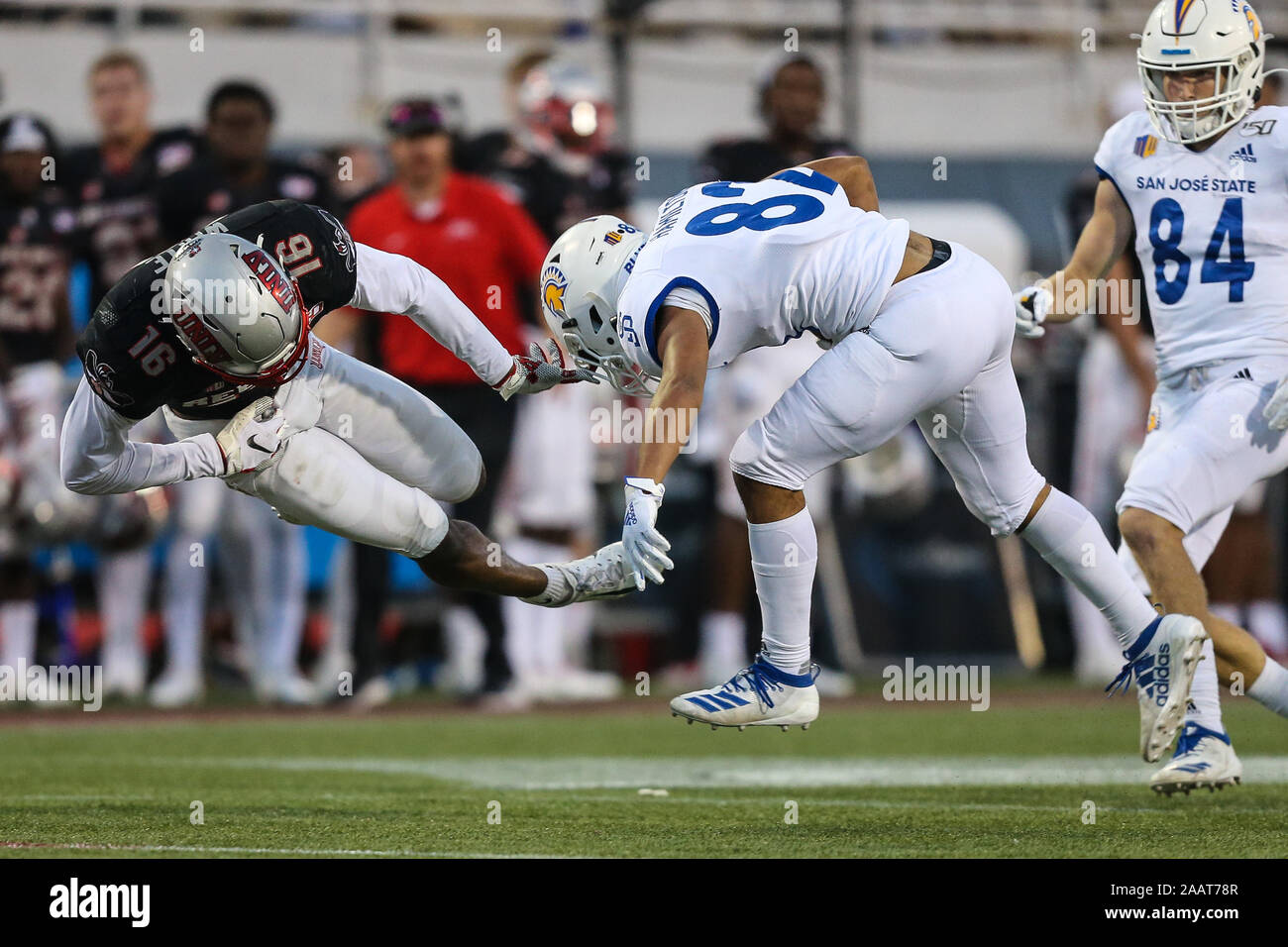 Las Vegas, NV, USA. 23rd Nov, 2019. San Jose State Spartans wide ...