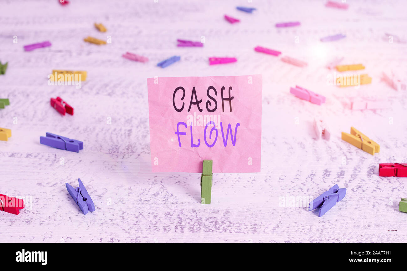 Writing note showing Cash Flow. Business concept for Movement of the ...