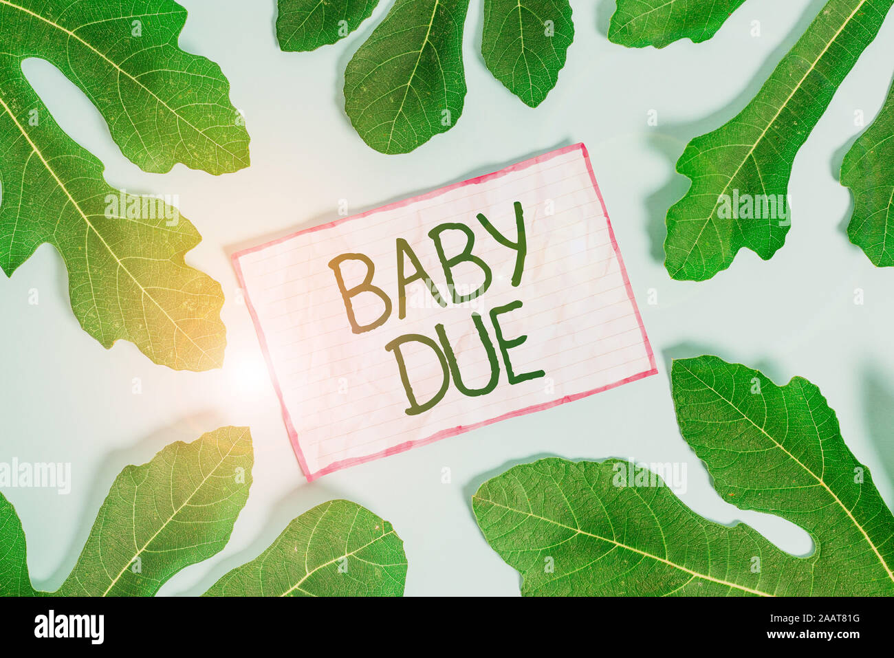 Handwriting text writing Baby Due. Conceptual photo about to born Under ...