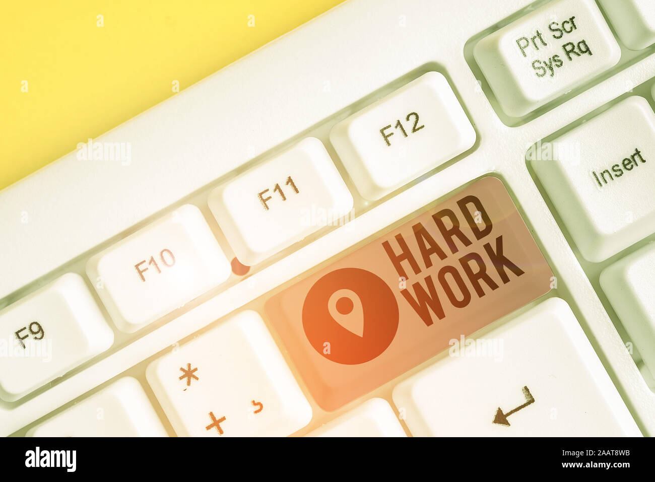 Writing note showing Hard Work. Business concept for always putting a ...