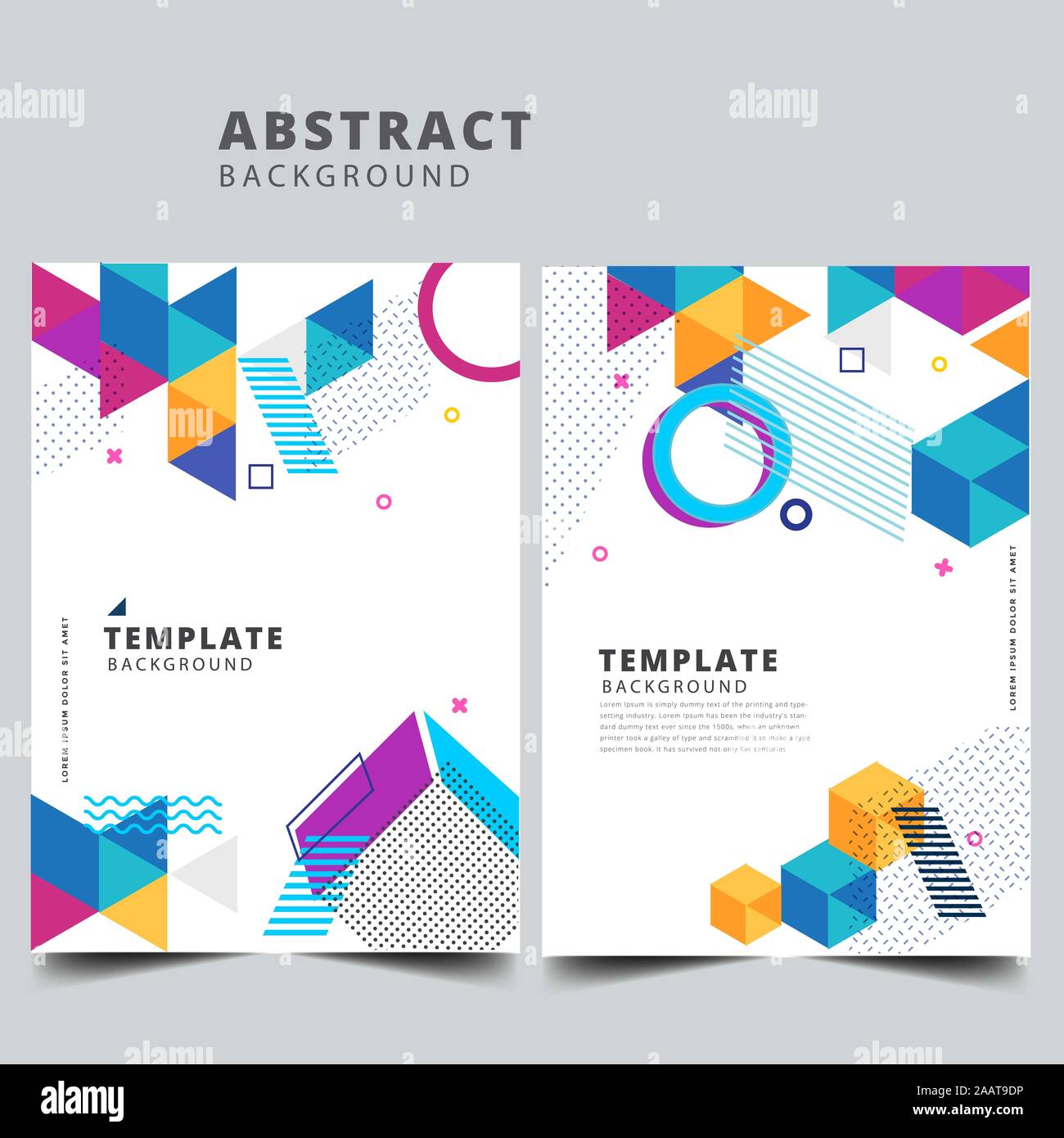 Business Abstract Template Background. Geometric Triangular or ...
