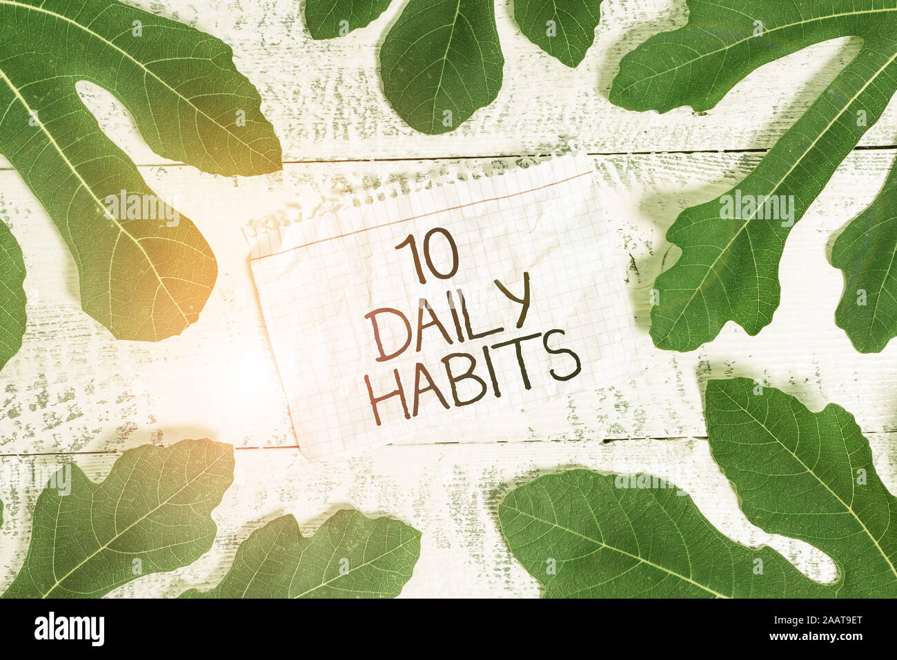 Writing note showing 10 Daily Habits. Business concept for Healthy ...