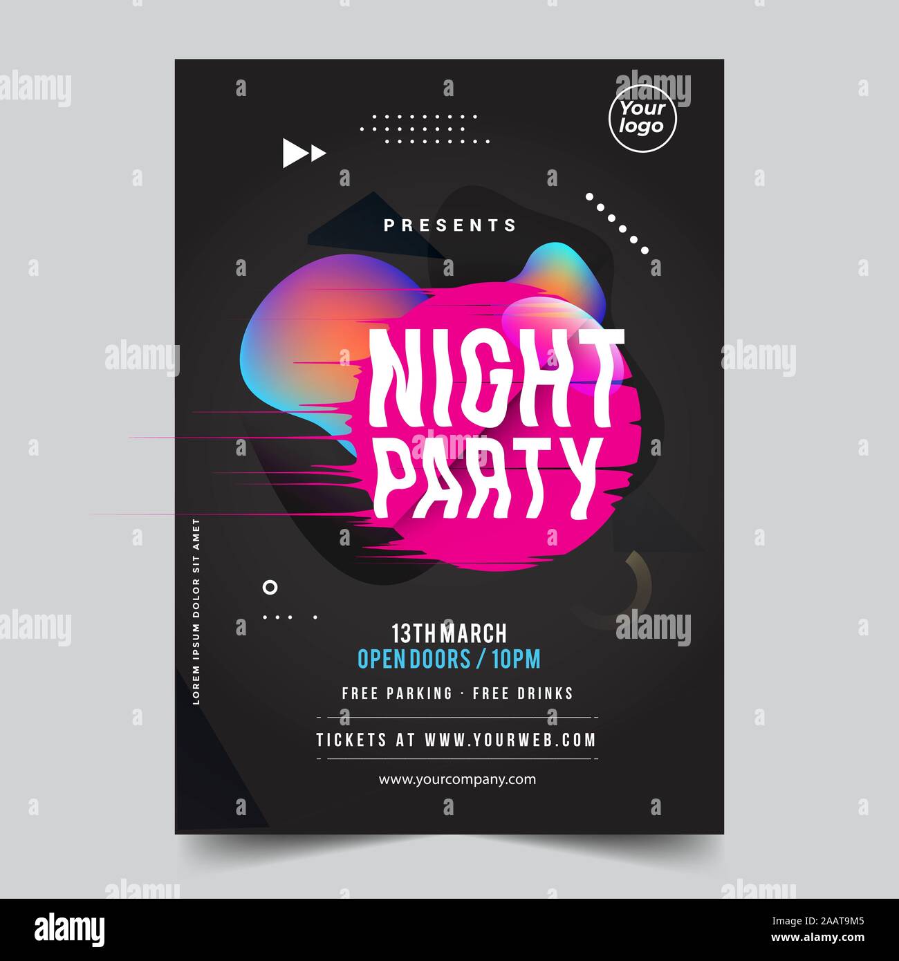 Dance Club Night Party Flyer Brochure Layout Template. Club Party ...