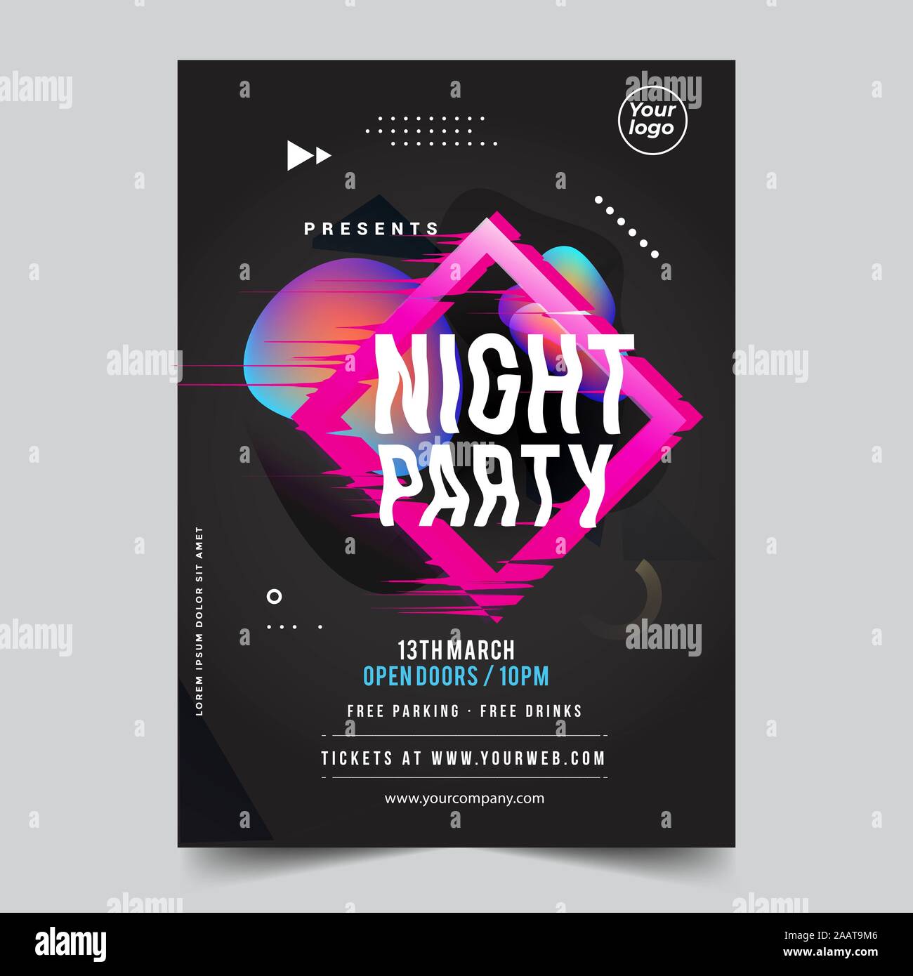 Dance Club Night Party Flyer Brochure Layout Template. Club Party ...