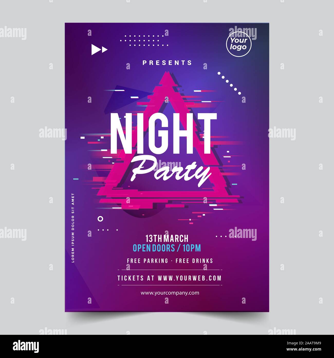 Dance Club Night Party Flyer Brochure Layout Template. Club Party ...