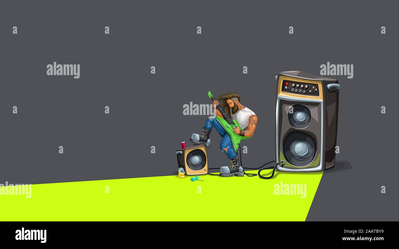 Guitarist on stage background Stock Vector Images - Alamy