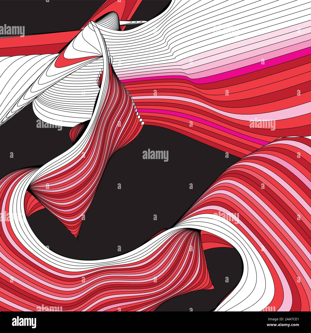 Abstract modern vector background with wavy linear elements. Example ...