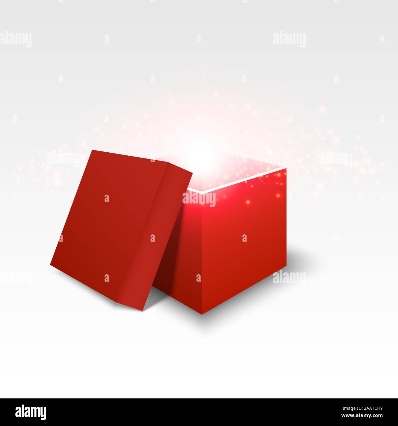 Red gift box on white background, festival and celebration, red box ...
