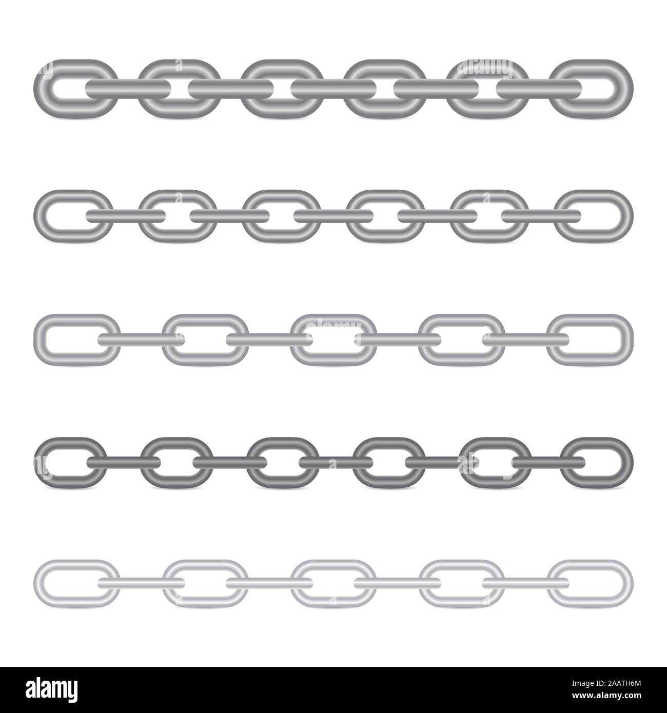 Set of different chains isolated on a white background, vector ...