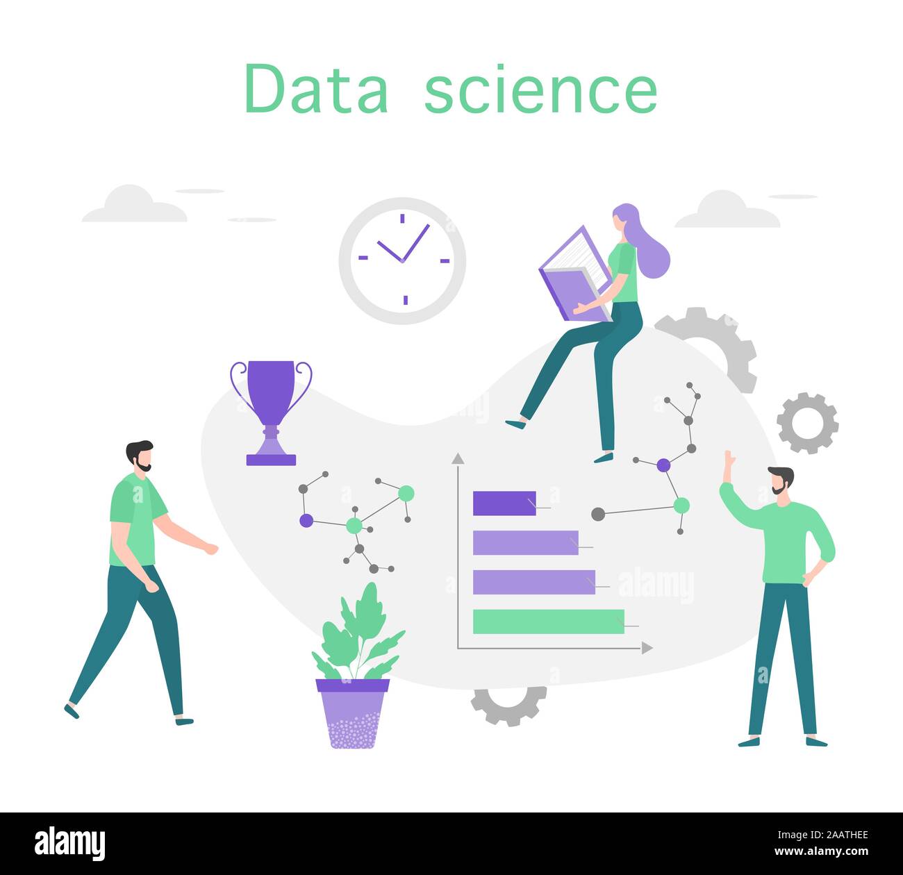 Vector illustration Data science, big data conference, big data ...