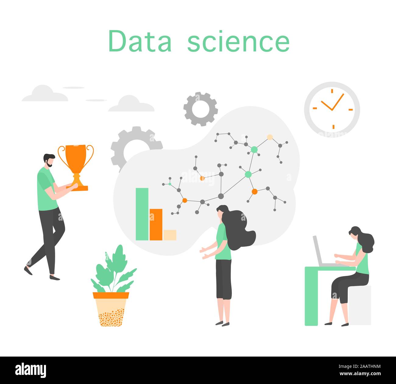 Vector illustration Data science, big data conference, big data ...