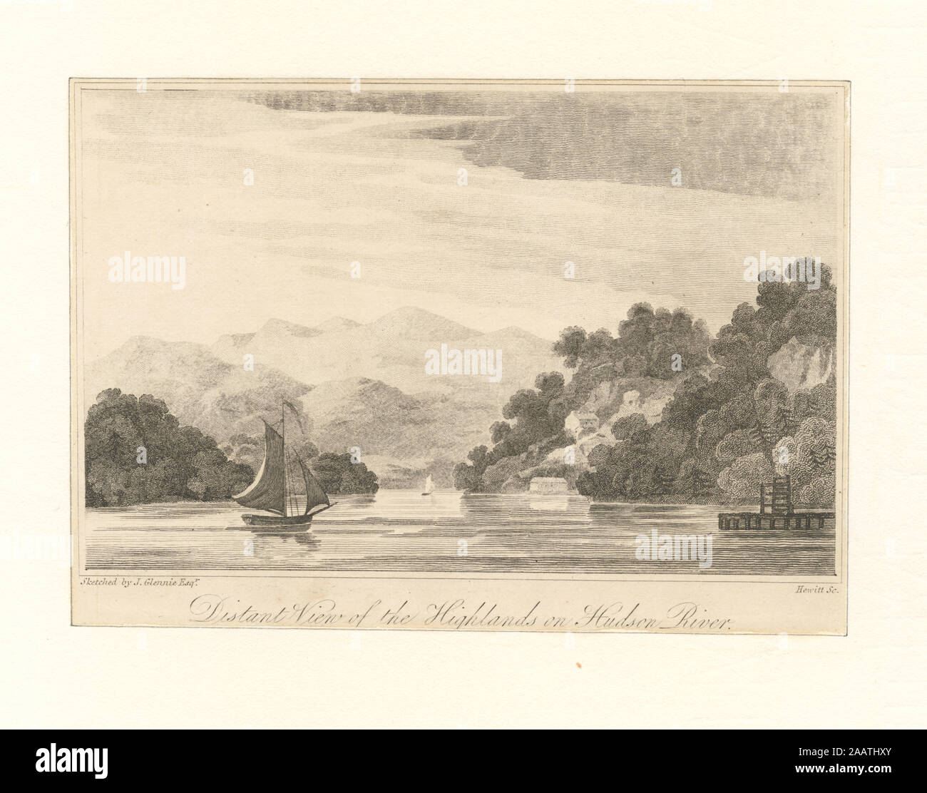 Distant View of the Highlands on Hudson River Printmakers include A.B ...