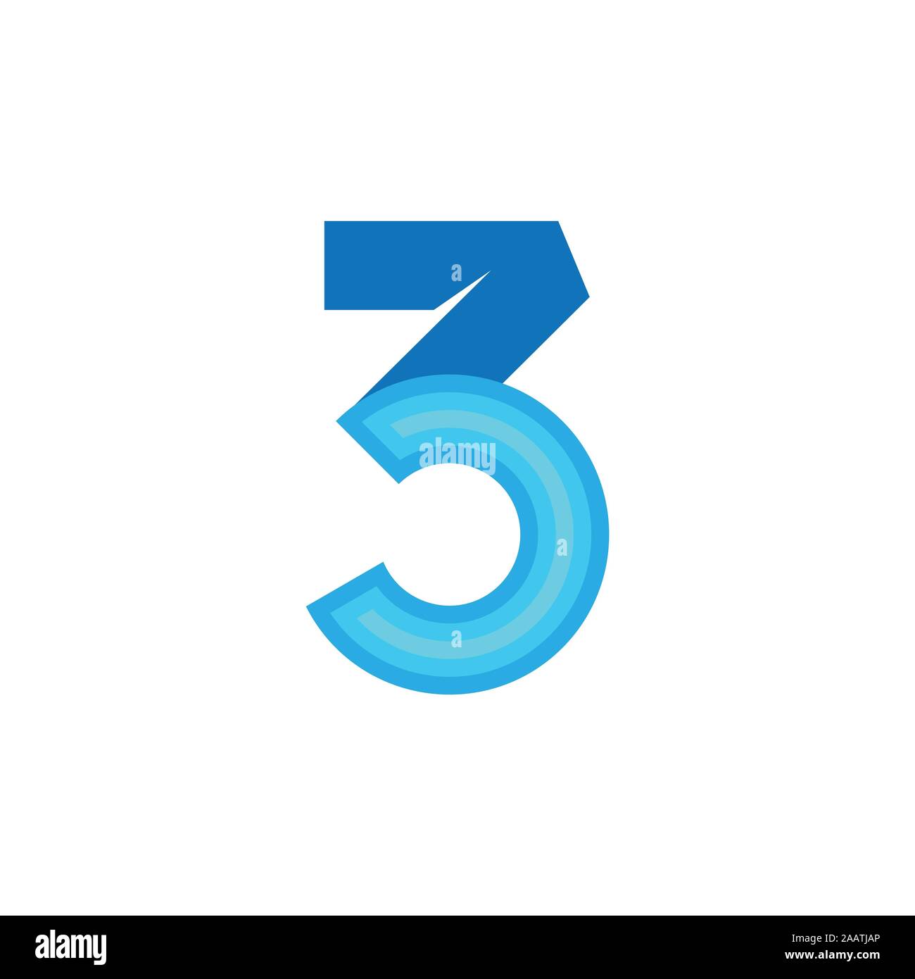 number 3c abstract gradient logo vector Stock Vector Image & Art - Alamy