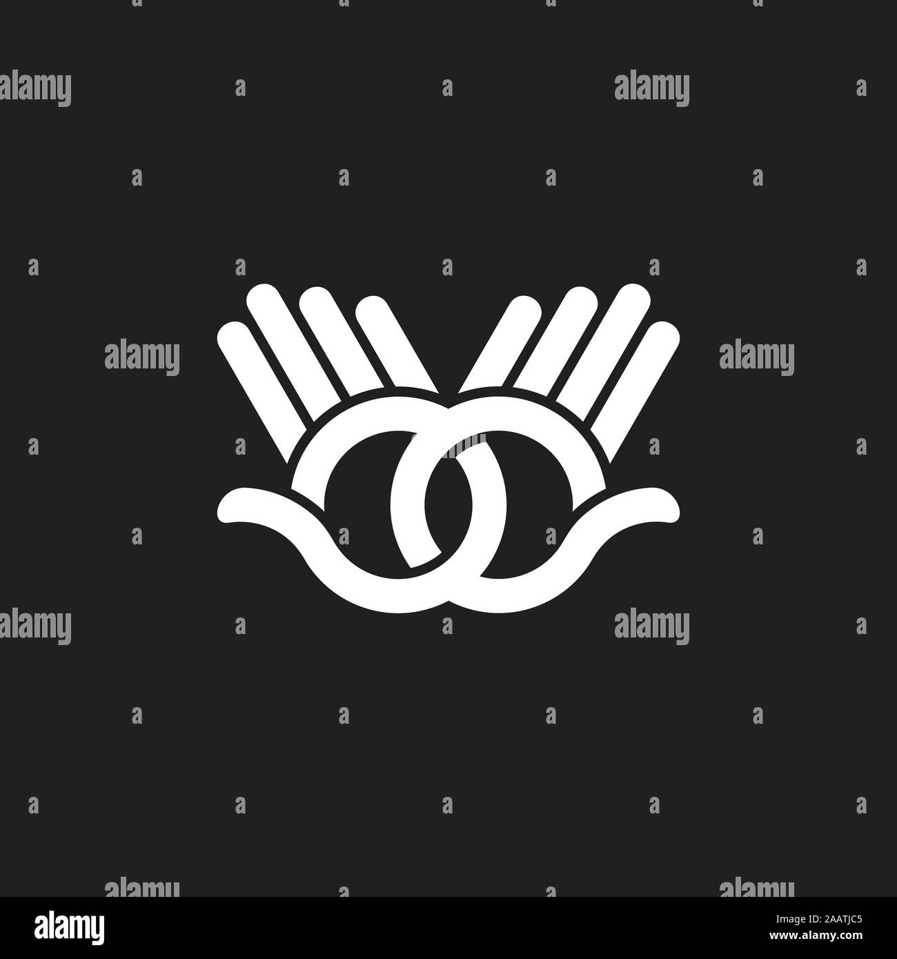 linked hand palm hi lines art symbol decoration vector Stock Vector ...