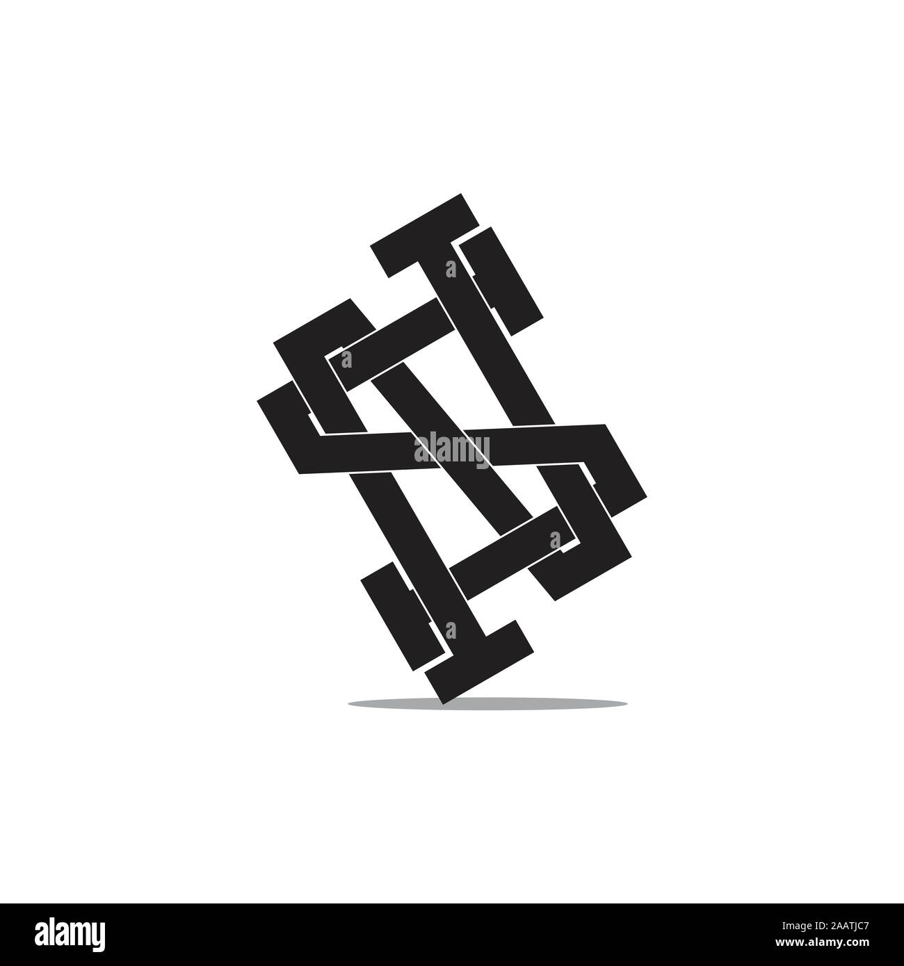 letter ns simple line art grunge design logo vector Stock Vector Image ...