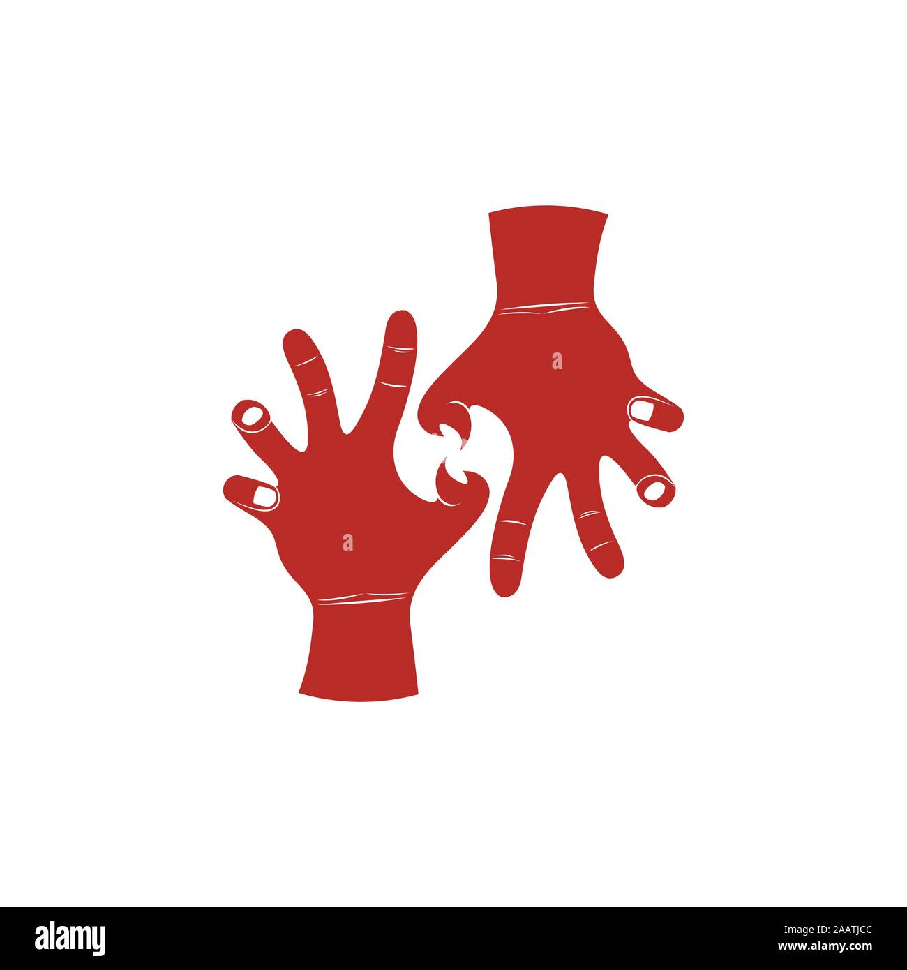 linked grunge violence scary hand symbol decoration vector Stock Vector ...