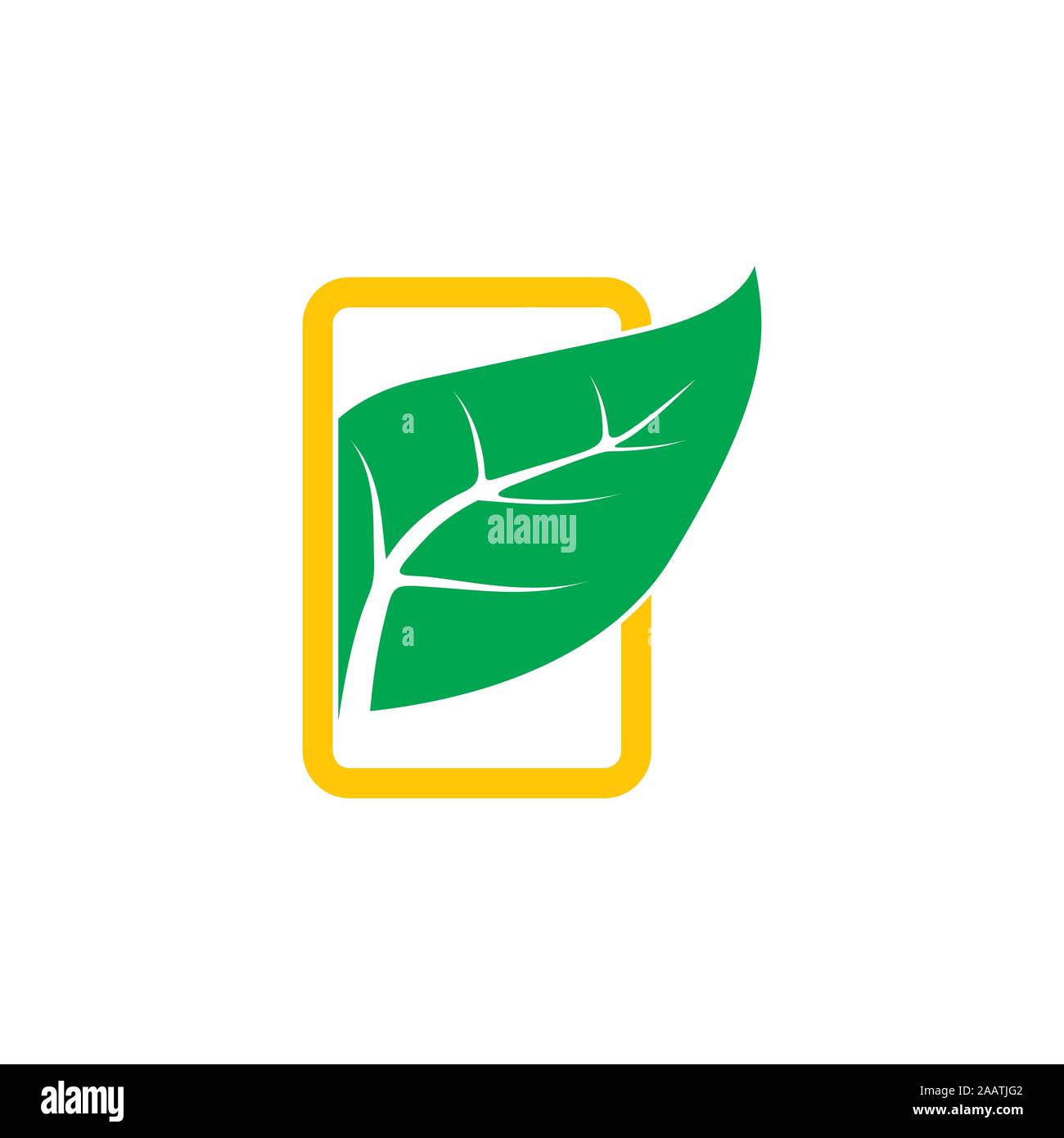 leaf in frame simple logo vector Stock Vector Image & Art - Alamy
