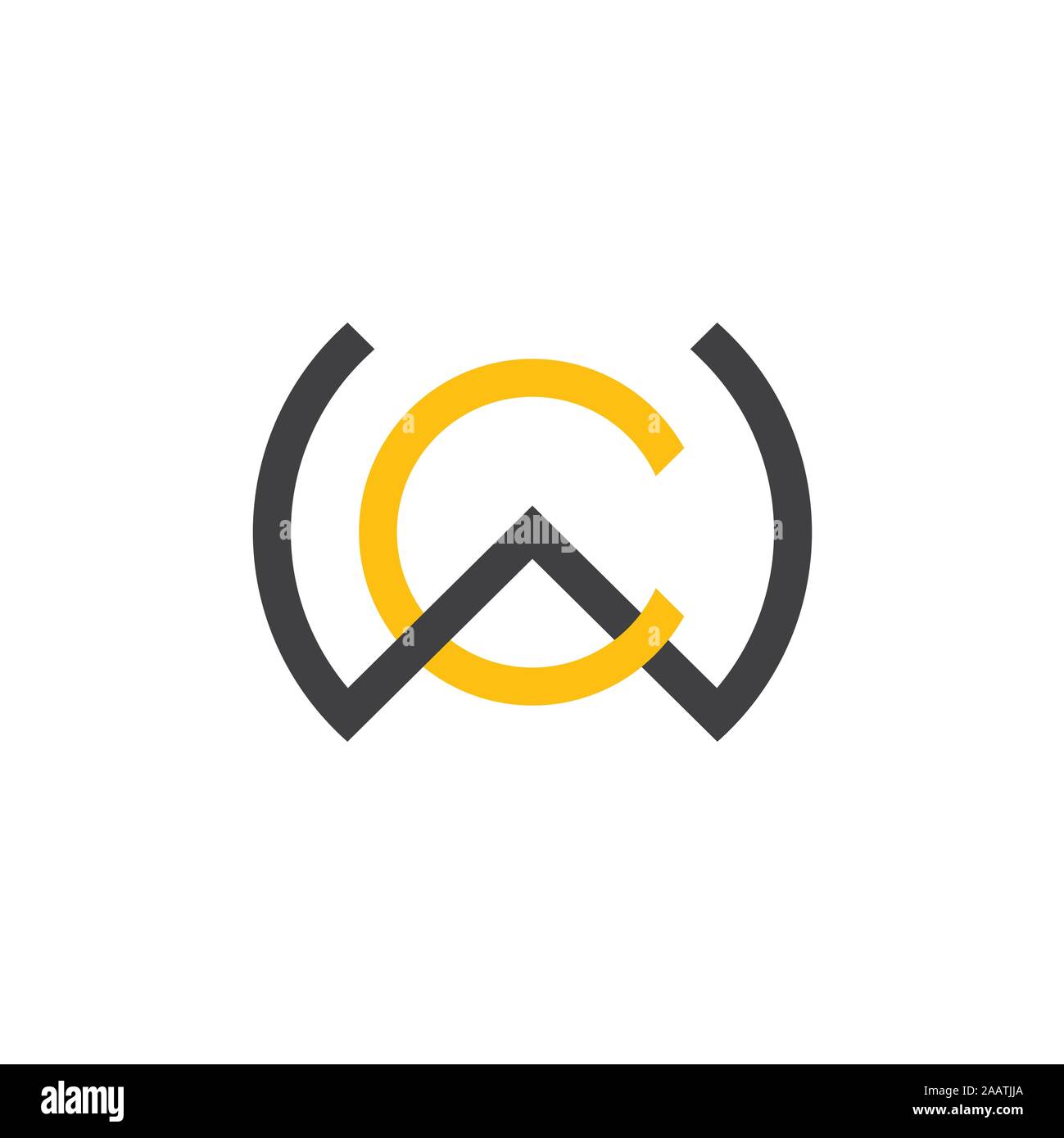 letter cw linked line logo vector Stock Vector Image & Art - Alamy