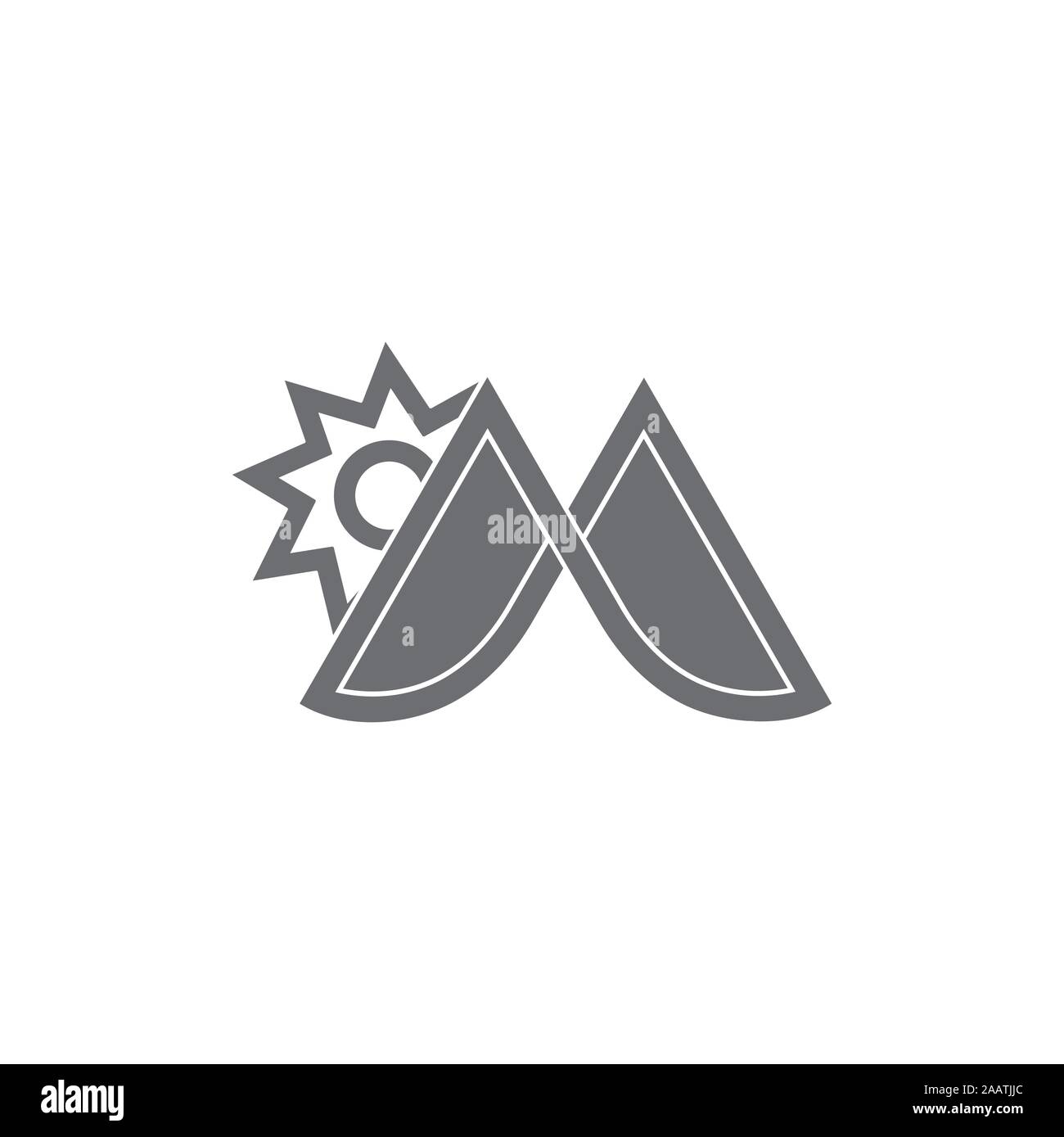letter m mountain sun logo vector Stock Vector Image & Art - Alamy