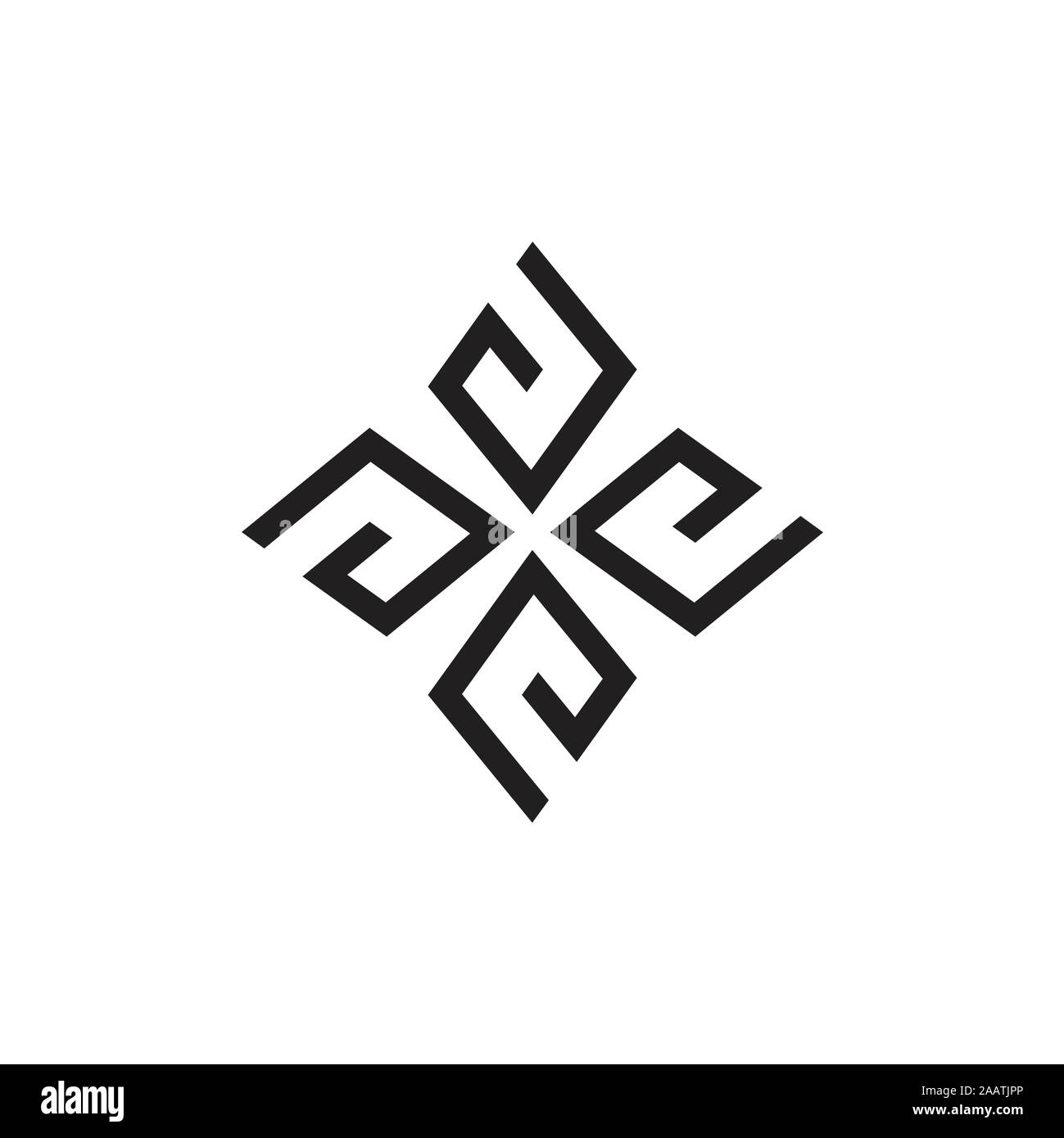 square geometric line arrow logo vector Stock Vector Image & Art - Alamy