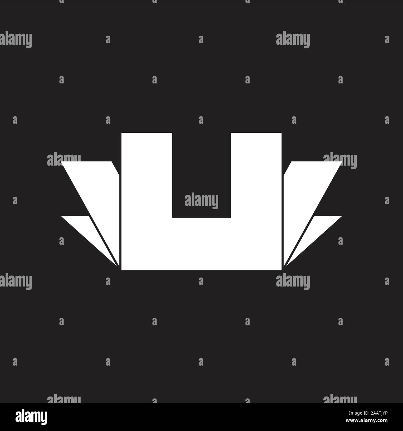 letter u geometric paper symbol design logo vector Stock Vector Image ...