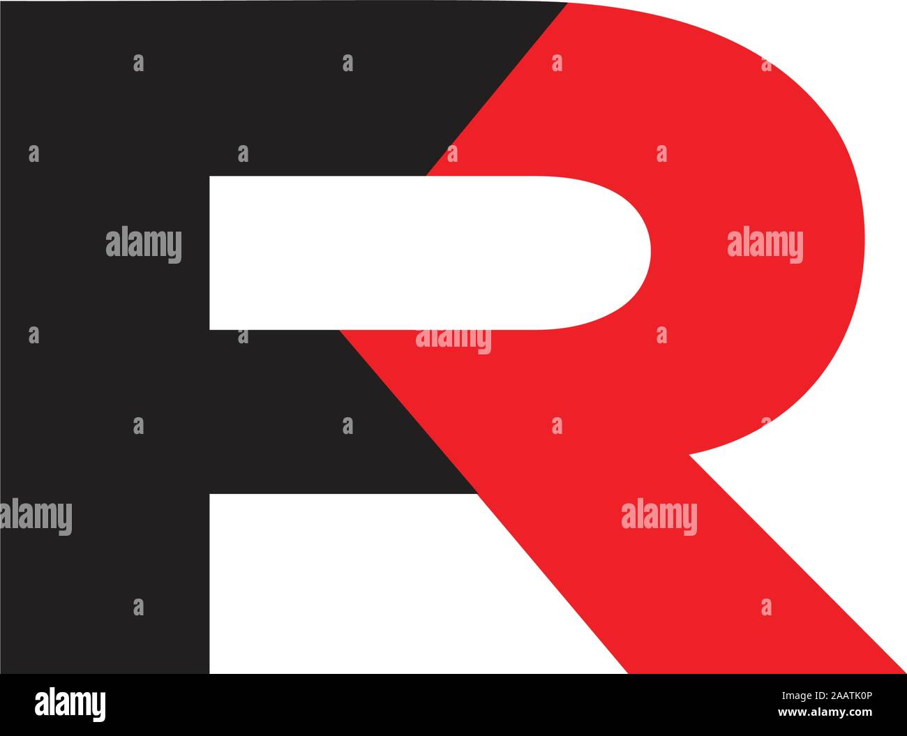 letter fr linked colorful geometric logo vector Stock Vector Image ...