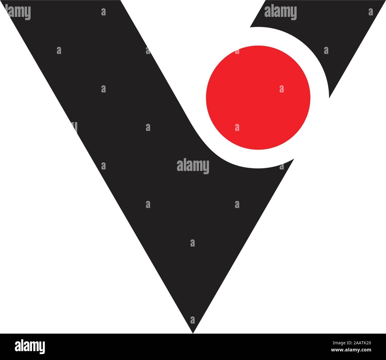 letter v geometric curves dot design logo vector Stock Vector Image ...