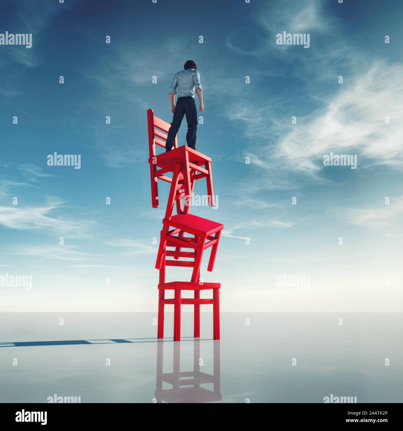 Standing on a chair dangerous hi-res stock photography and images - Alamy
