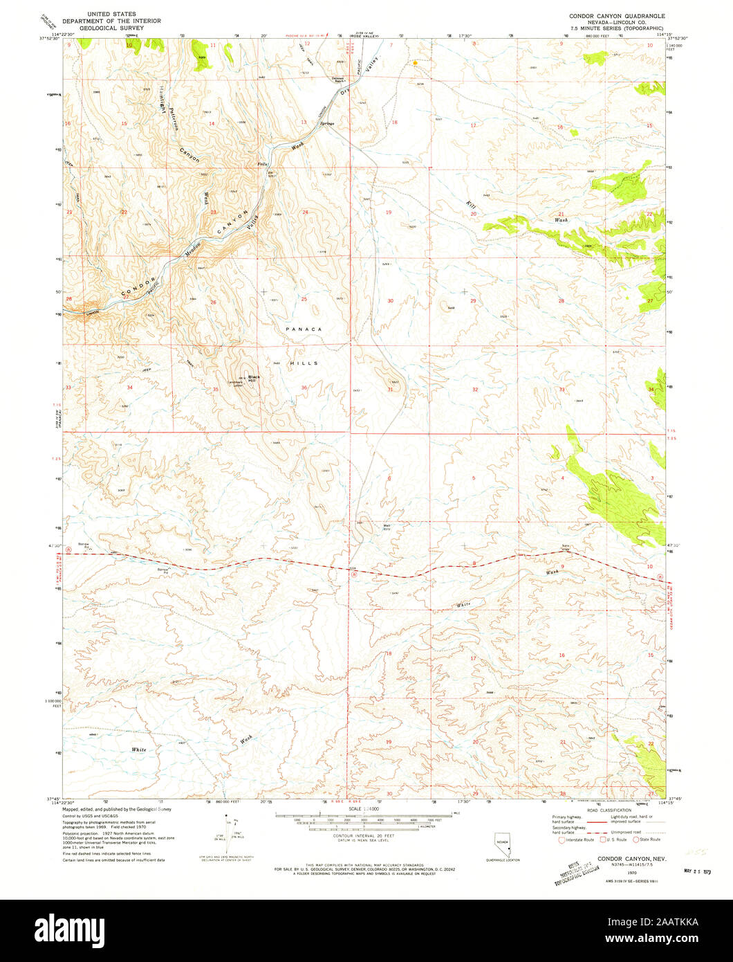 USGS TOPO Map Nevada NV Condor Canyon 318461 1970 24000 Restoration ...