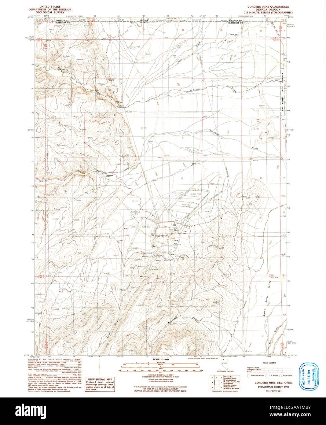 USGS TOPO Map Nevada NV Cordero Mine 318471 1991 24000 Restoration ...