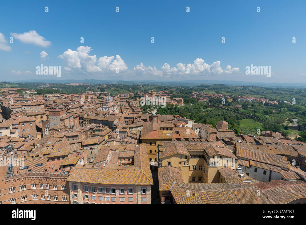 Aerial view of the cityscapes in Siena old town in a sunny day Stock ...