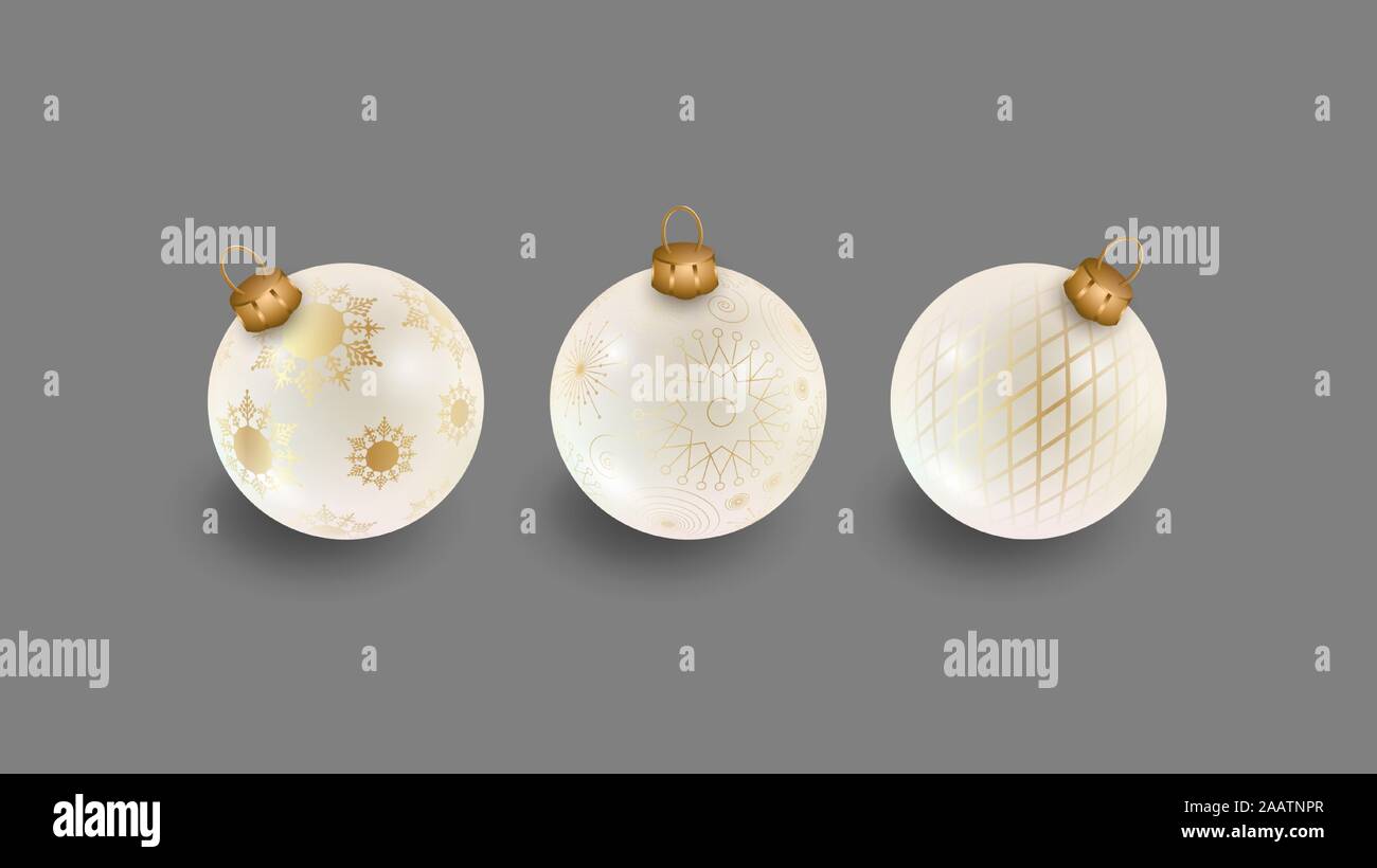 Christmas ball set gold Stock Vector Images - Alamy