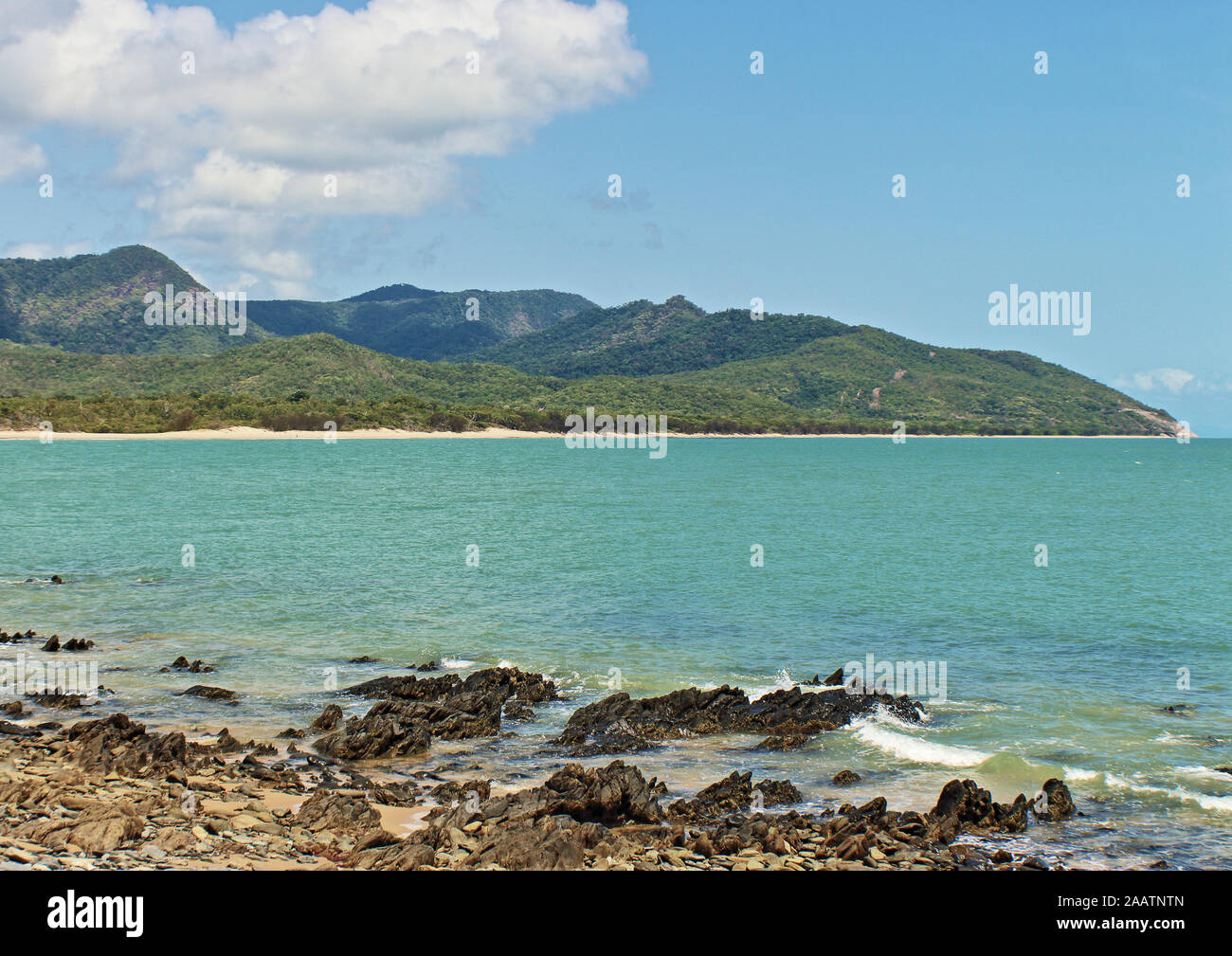 Wangetti Beach and cove view across to Rex Lookout headland along the ...