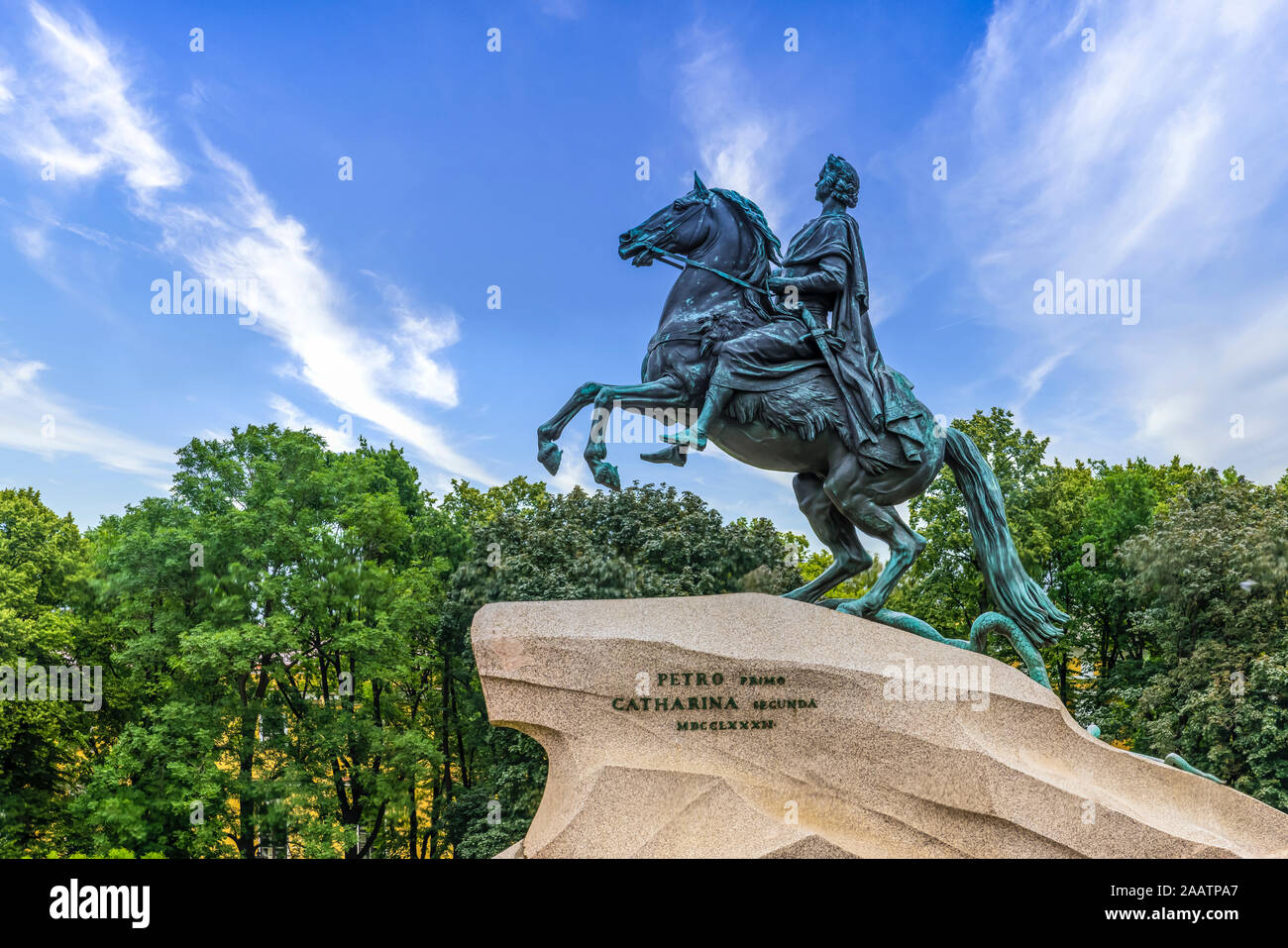 The Bronze Horseman, an equestrian statue of Peter the Great in the ...