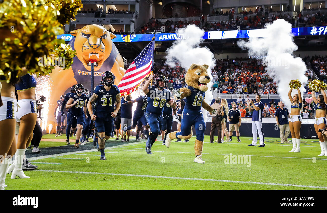 November 23, 2019: The FIU Panthers football team enter the field, lead ...